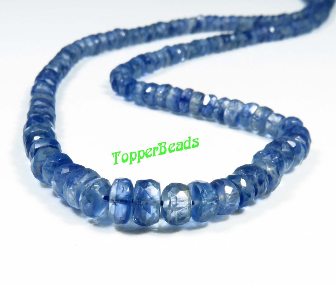 Kyanite Gemstone Faceted Beads, Natural Blue Kyanite Beads, 18strand ...
