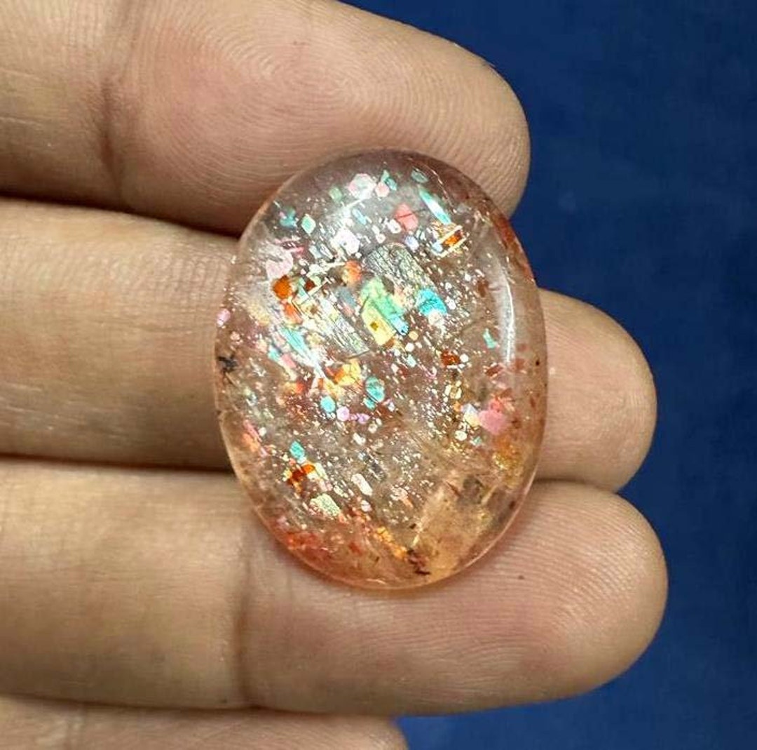 Rainbow Lattice Sunstone Gemstone, Natural Red Sparkle Sunstone ...