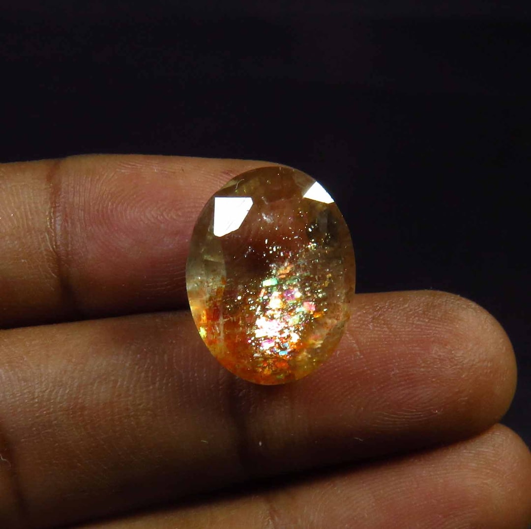 Natural African Rainbow Lattice Faceted Sunstone Cut, 10.25cts, Oval ...