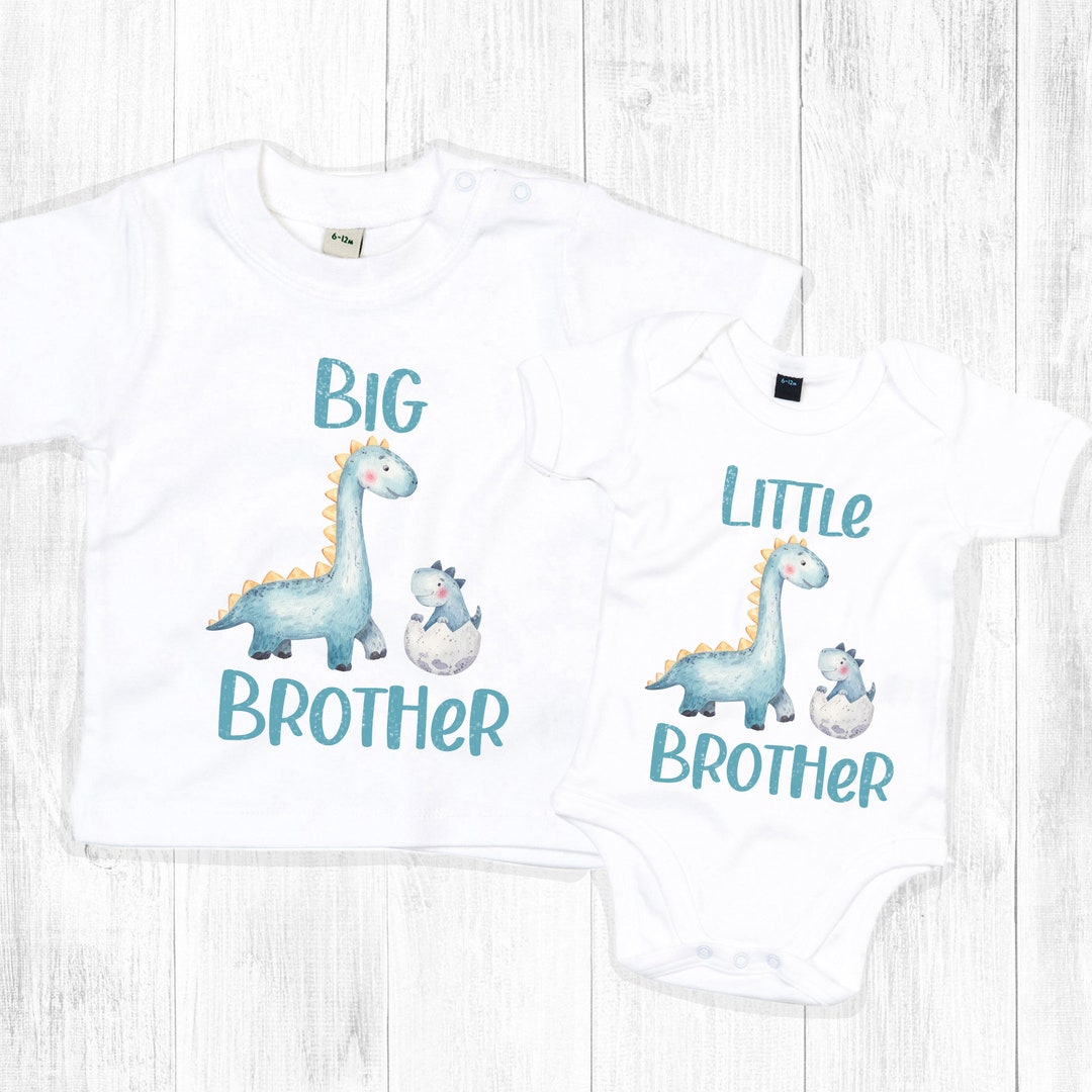 Big Brother Dinosaur, Little Brother Cotton T-shirt, Big Brother Top ...