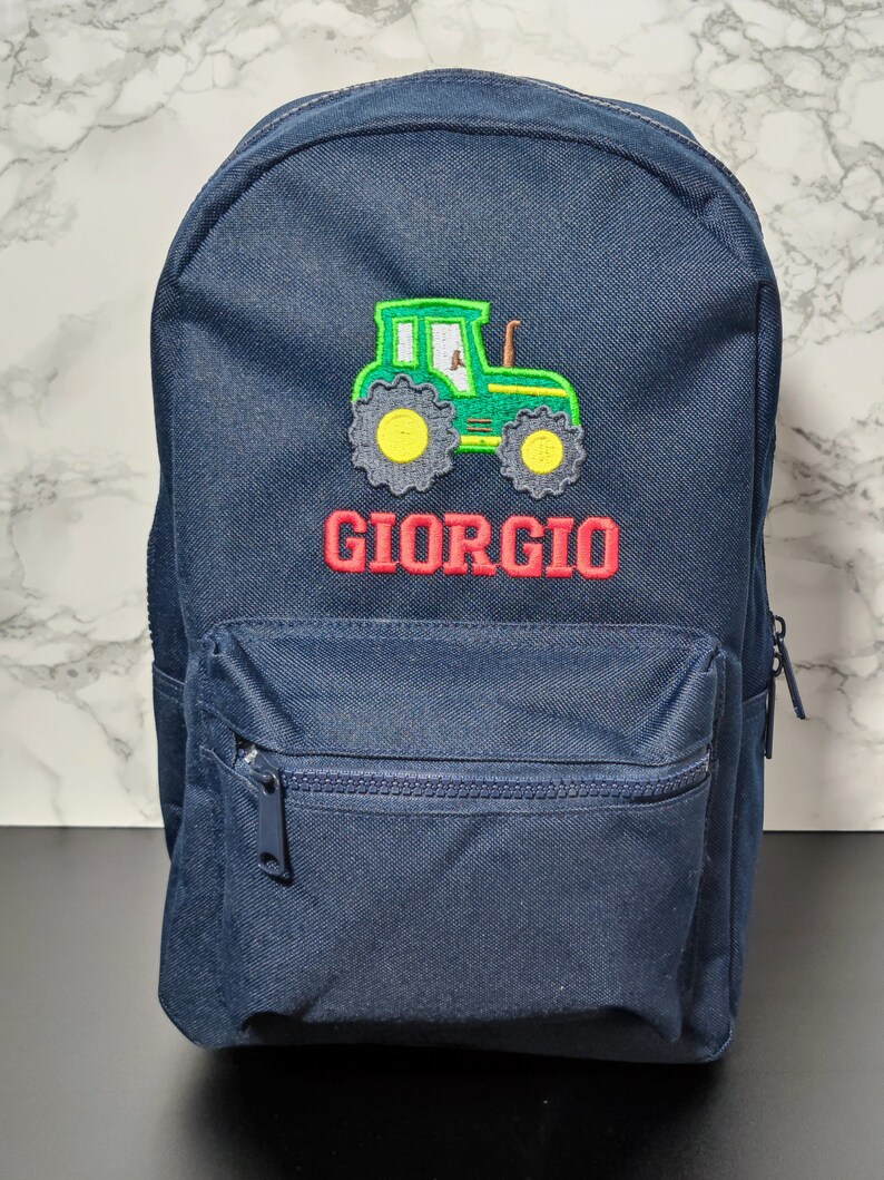Personalised Name Tractor Toddler Backpack Kids Rucksack - Etsy UK