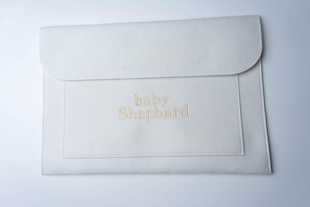 Personalised Embroidered Baby Document Folder Keepsake for New Baby's ...