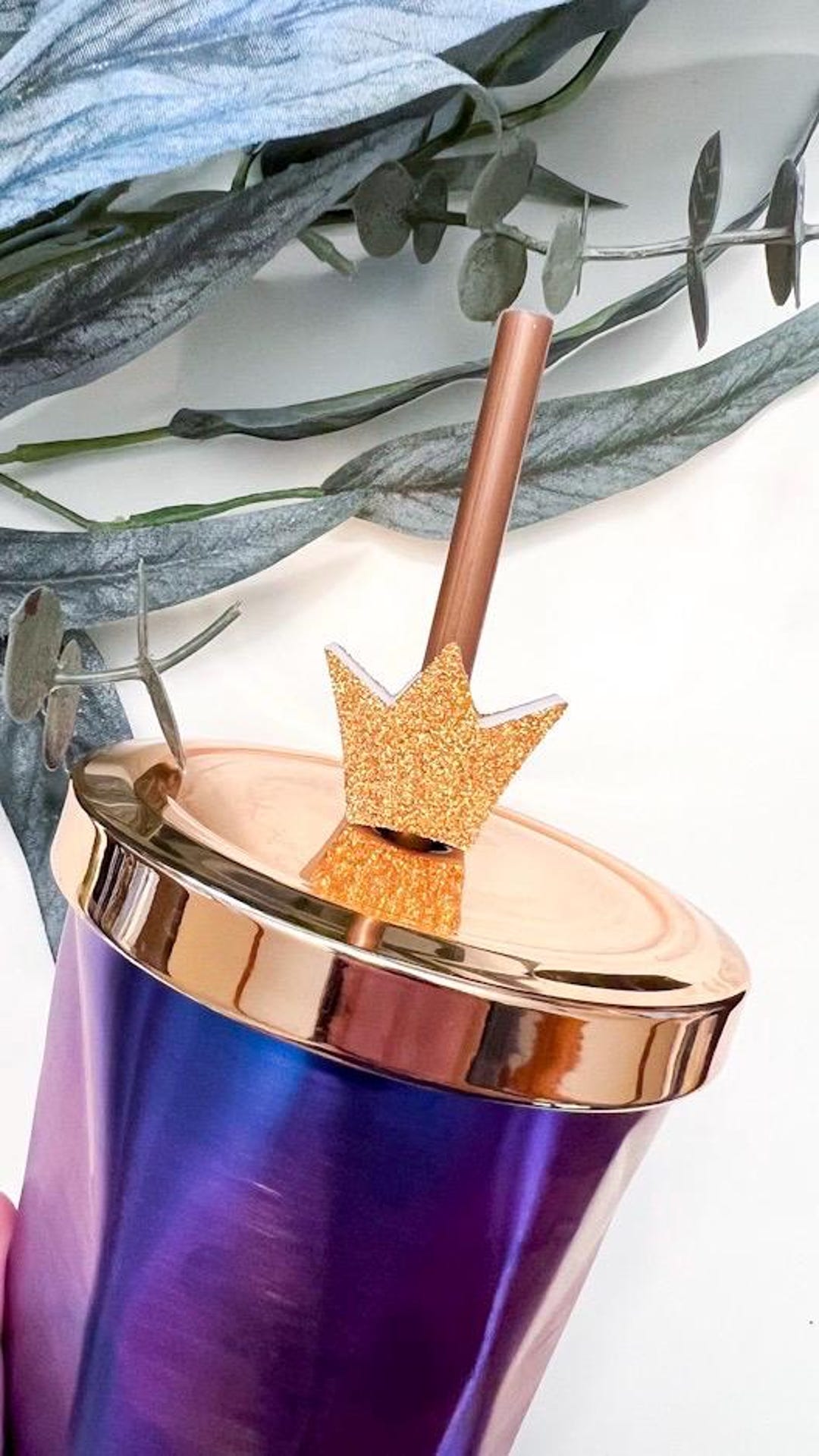 Glitter Crown Buddy | Queen of Hearts Inspired Straw Topper | Queen ...