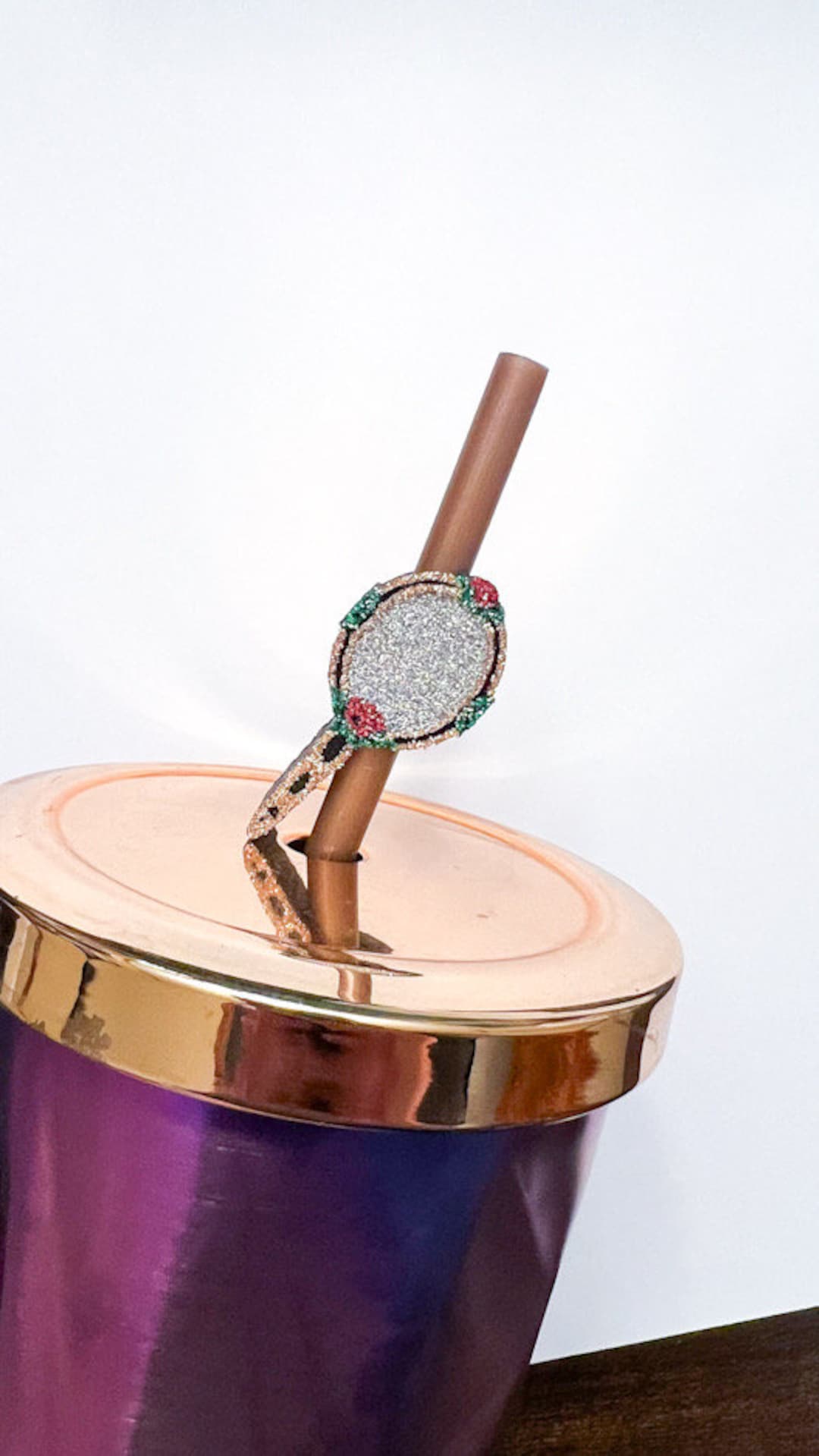 Glitter Enchanted Mirror Straw Buddy | Princess Straw Topper | Belle ...