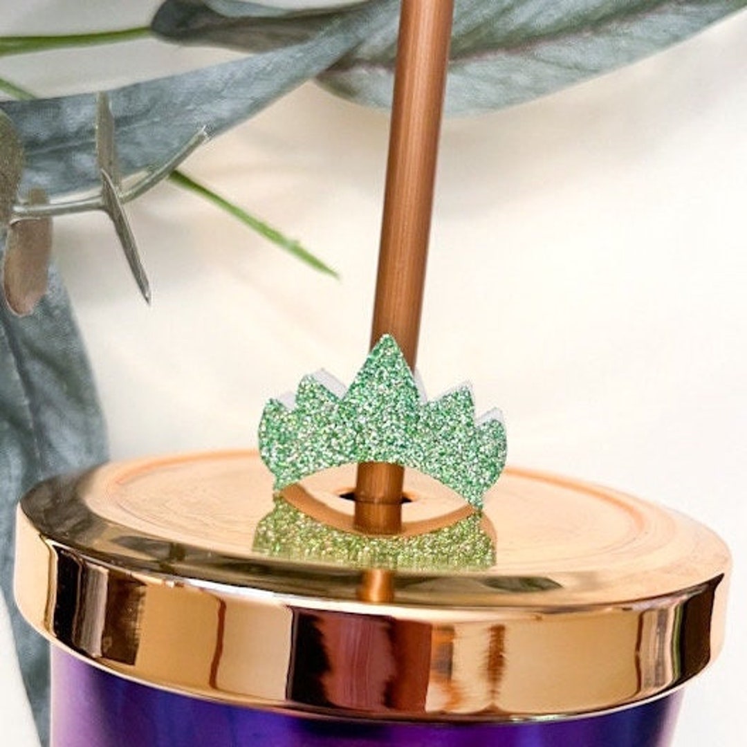 Glitter Crown Straw Buddy | Tiana Inspired Straw Topper | Princess ...
