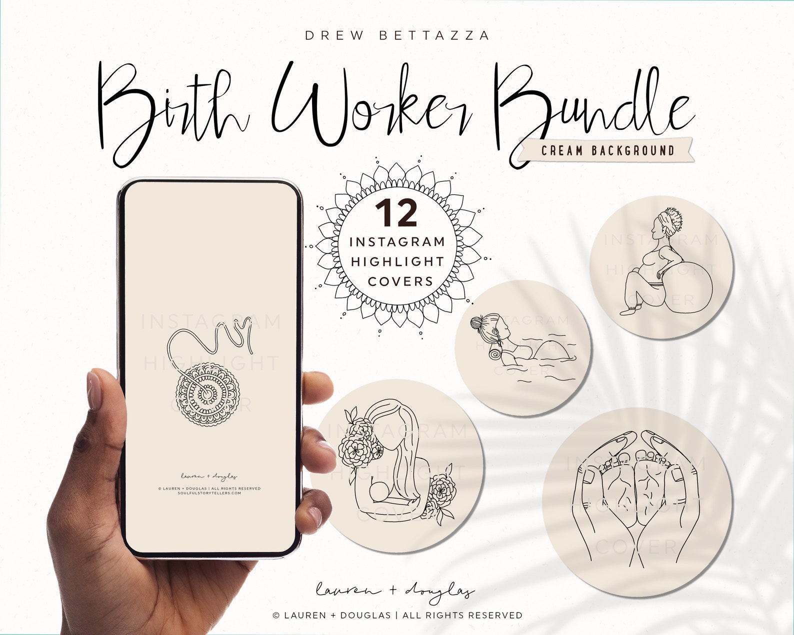 Birth Worker, Instagram Story Highlight Covers, Cream, Doula Icons ...
