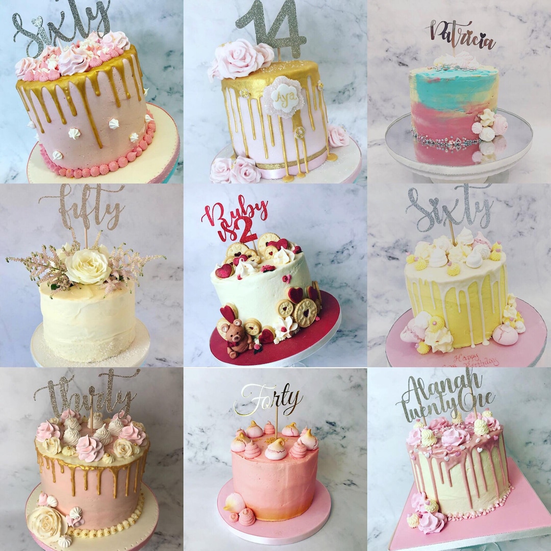 Personalised Cake Toppers Birthdays Weddings Anniversary - Etsy