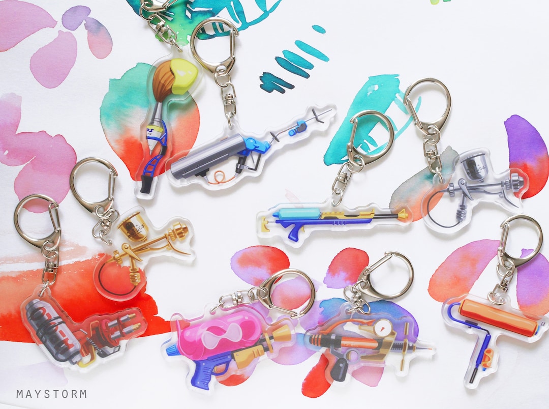 Splatoon Keychains! (23 Types) - Acrylic Charm - Anime Gamer Gift - Etsy
