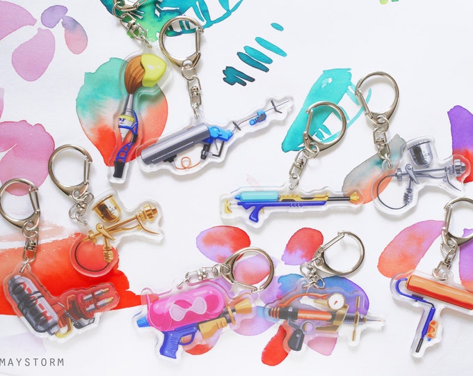 Agent Soda Double-sided Epoxy Keychain Charms - Splatoon Inspired ...