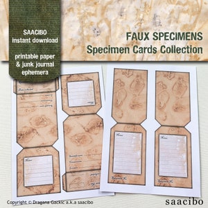 Faux Specimens, Specimen Cards Collection, Eco Dyed Papers, Printable ...