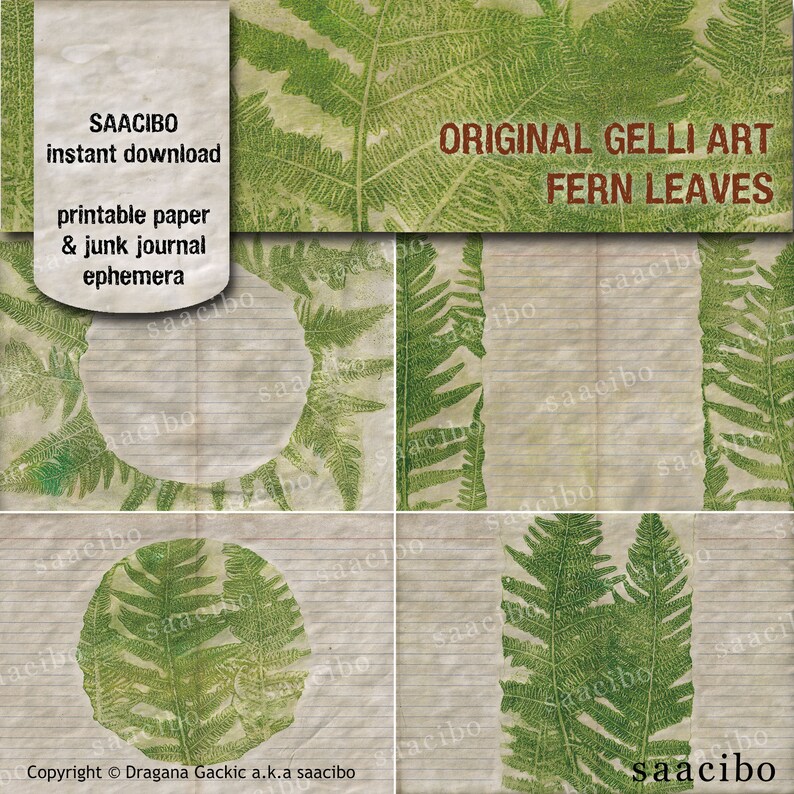 Original Gelli Art Prints, Printable Images, Instant Download, Digi Kit ...