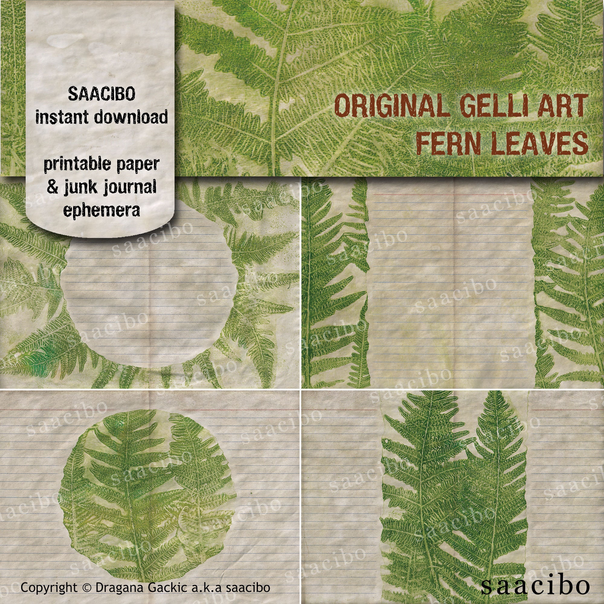 Original Gelli Art Prints Printable Images Instant Download - Etsy