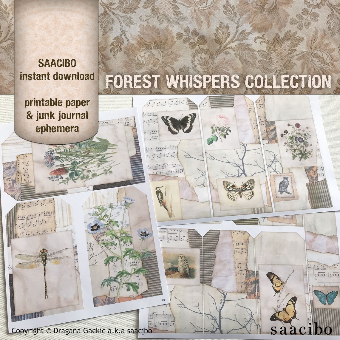 Forest Whispers Collection Ephemera Classics Printable | Etsy