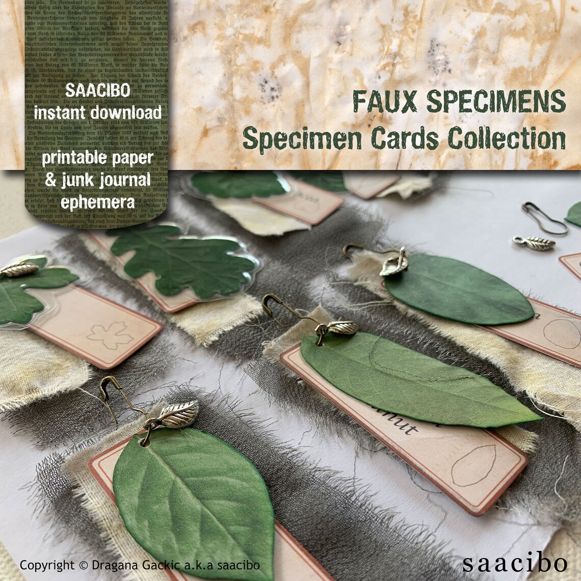 Faux Specimens Specimen Cards Collection Eco Dyed Papers - Etsy