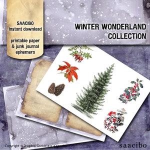 Winter Wonderland Collection, Printable Images, Original Gelli Art ...
