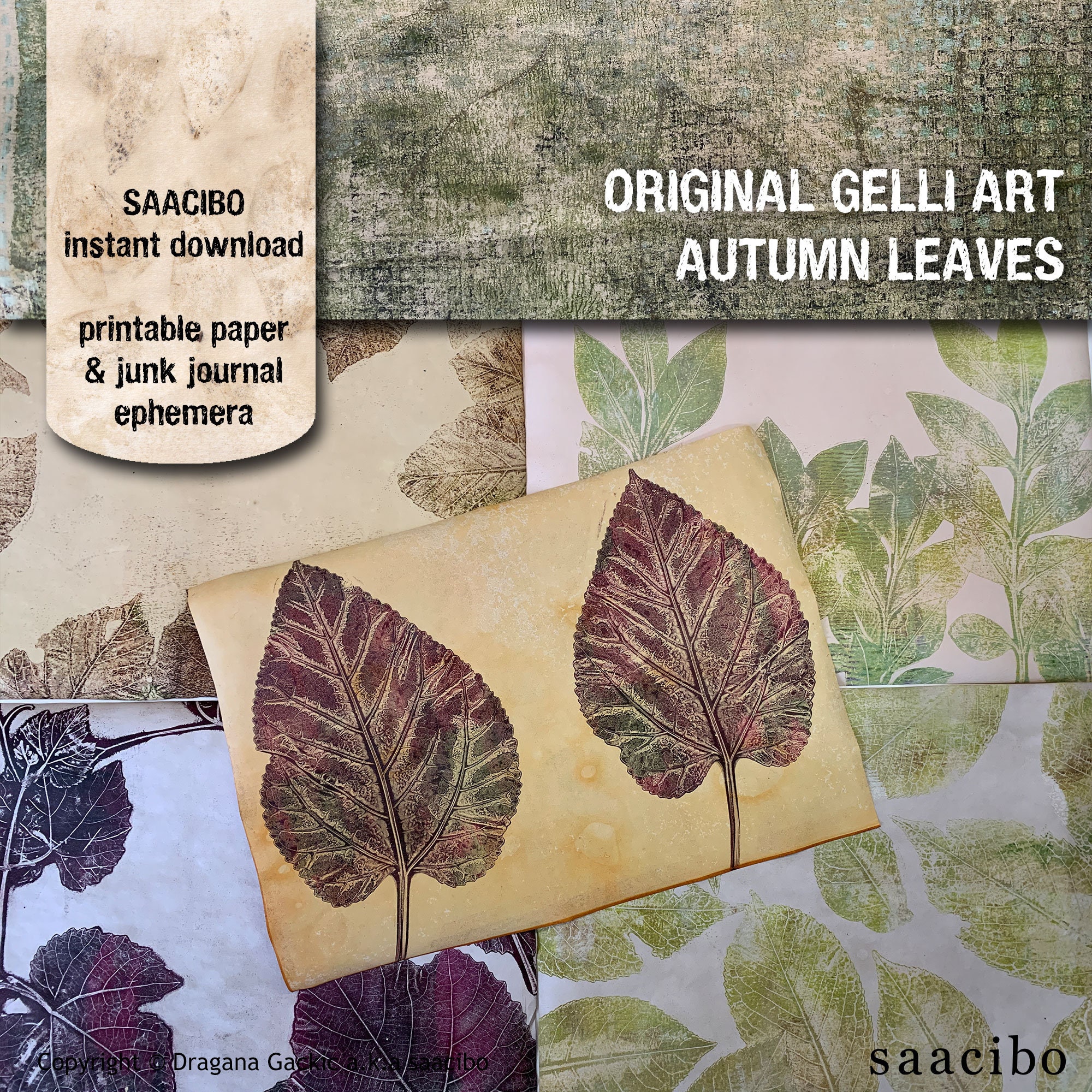 Original Gelli Art Prints Printable Images Instant Download - Etsy ...