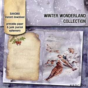 Winter Wonderland Collection, Printable Images, Original Gelli Art ...