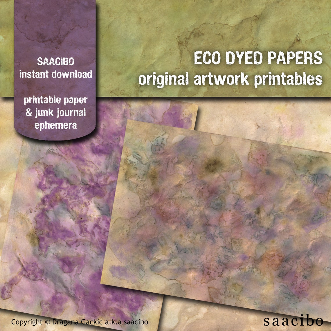 Eco Dyed Papers Printable Images Original Art Instant - Etsy