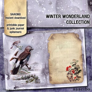 Winter Wonderland Collection, Printable Images, Original Gelli Art ...