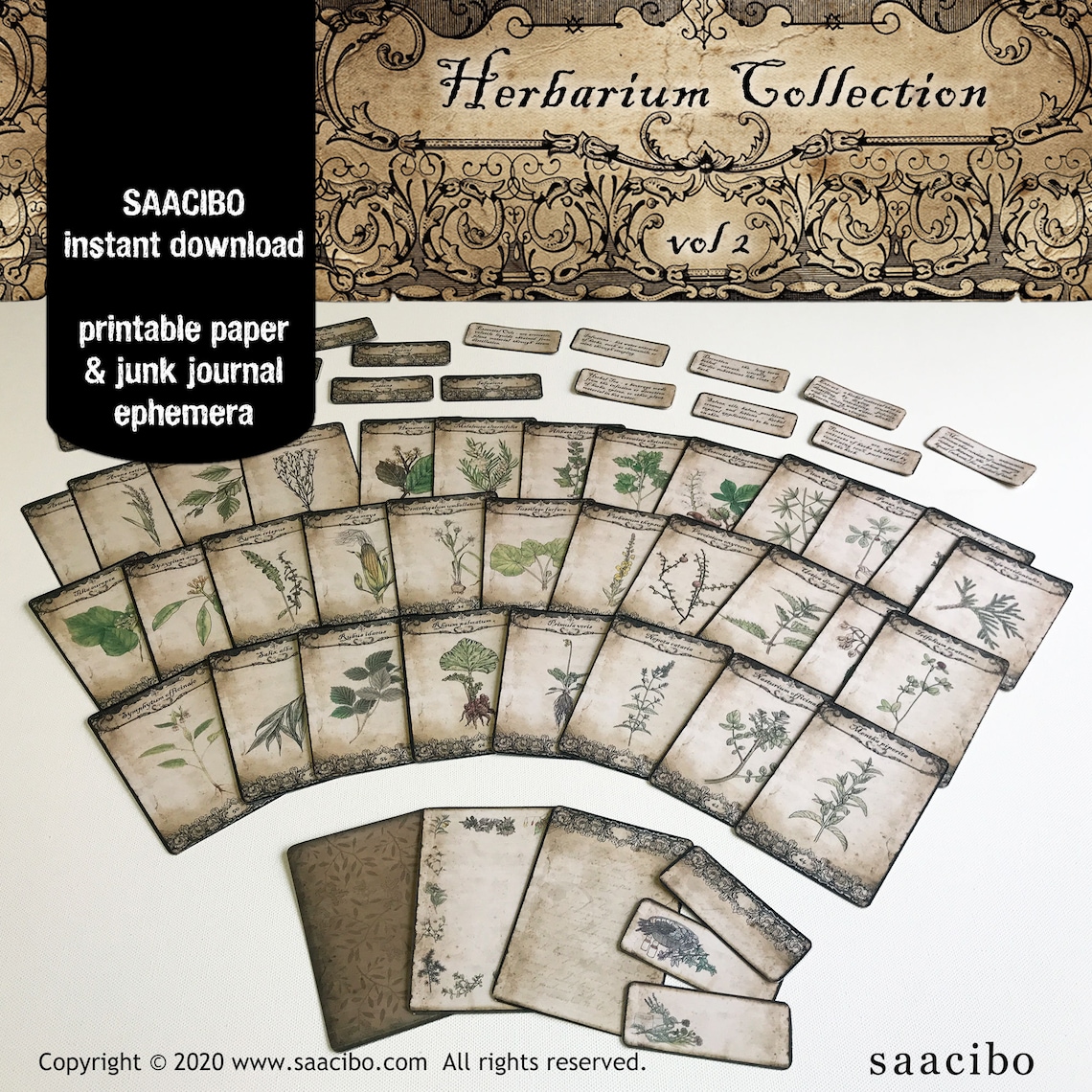 Healing Herbal Cards VOLUME 2 Ephemera Classics Printable - Etsy