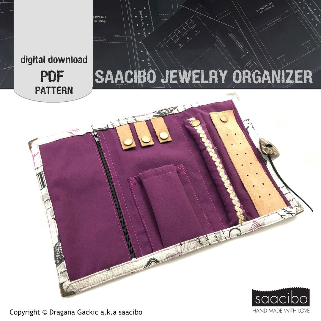 Printable Pdf, PDF Sewing Pattern, Digital Download, Jewellery Roll ...