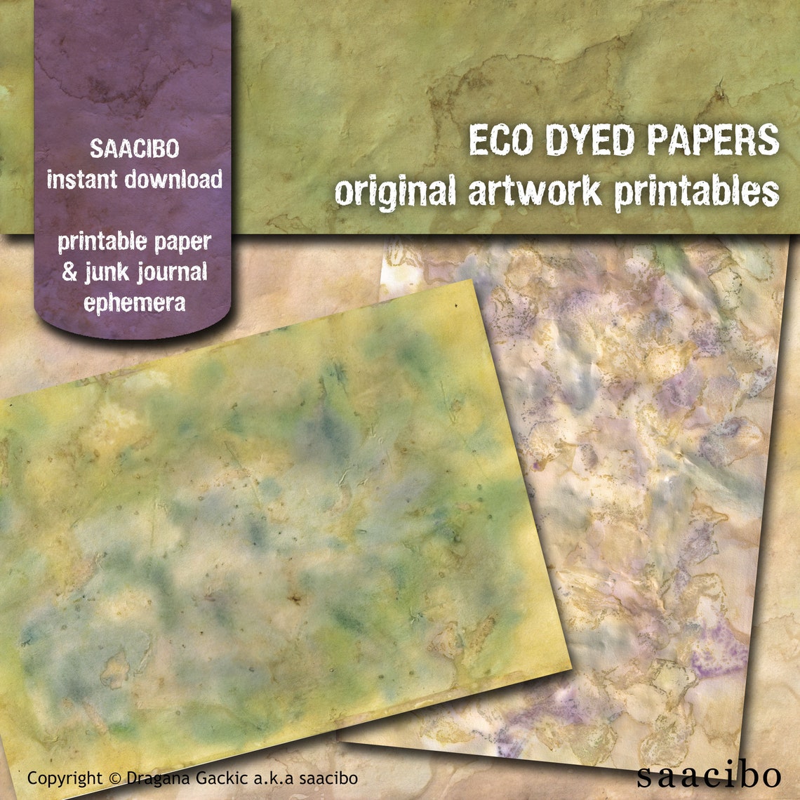 Eco Dyed Papers Printable Images Original Art Instant - Etsy