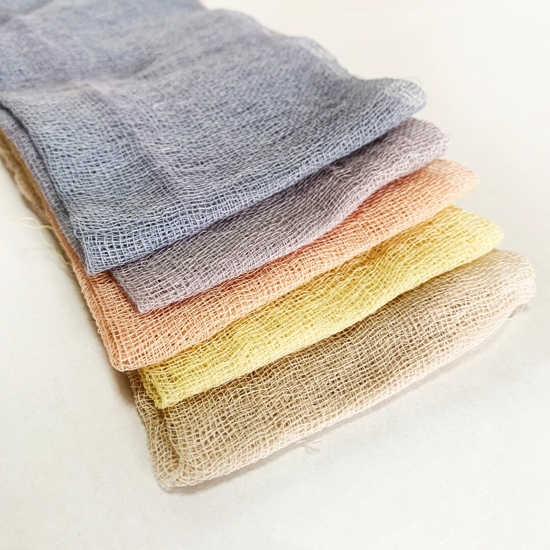 Natural Eco Dyed Gauze Set of 5 Saacibo Mix - Etsy