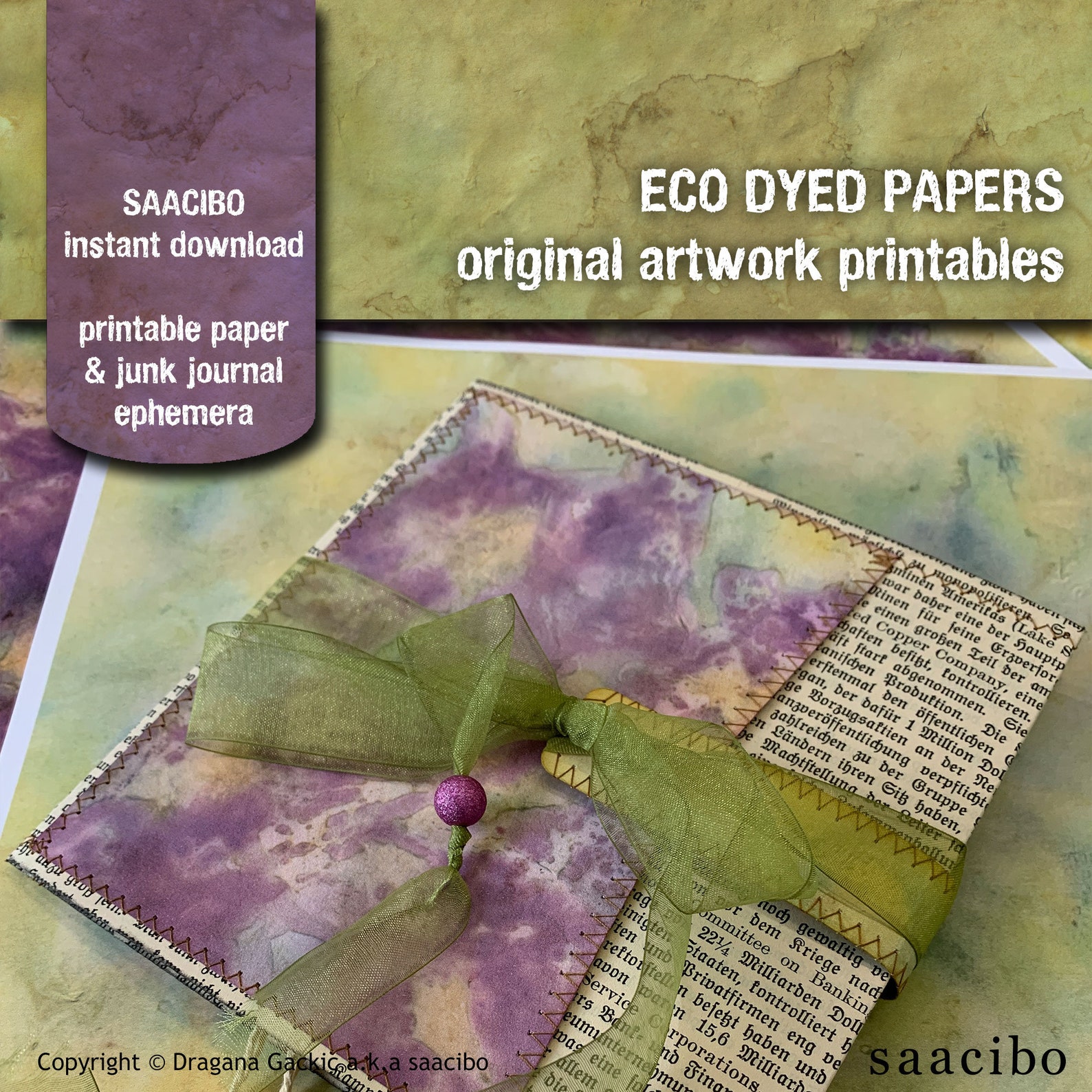 Eco Dyed Papers, Printable Images, Original Art, Instant Download, Digi ...