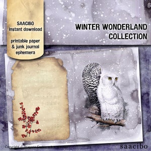 Winter Wonderland Collection, Printable Images, Original Gelli Art ...