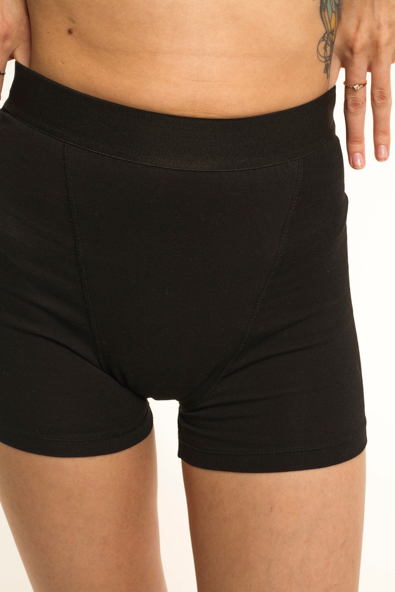 Period briefs-shorts with an enlarged absorbentfor in black | Etsy