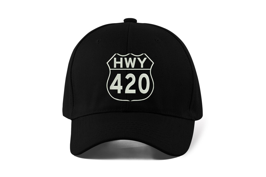 Highway 420 Funny Cannabis Weed Embroidered Baseball Cap Dad Hat Sport ...