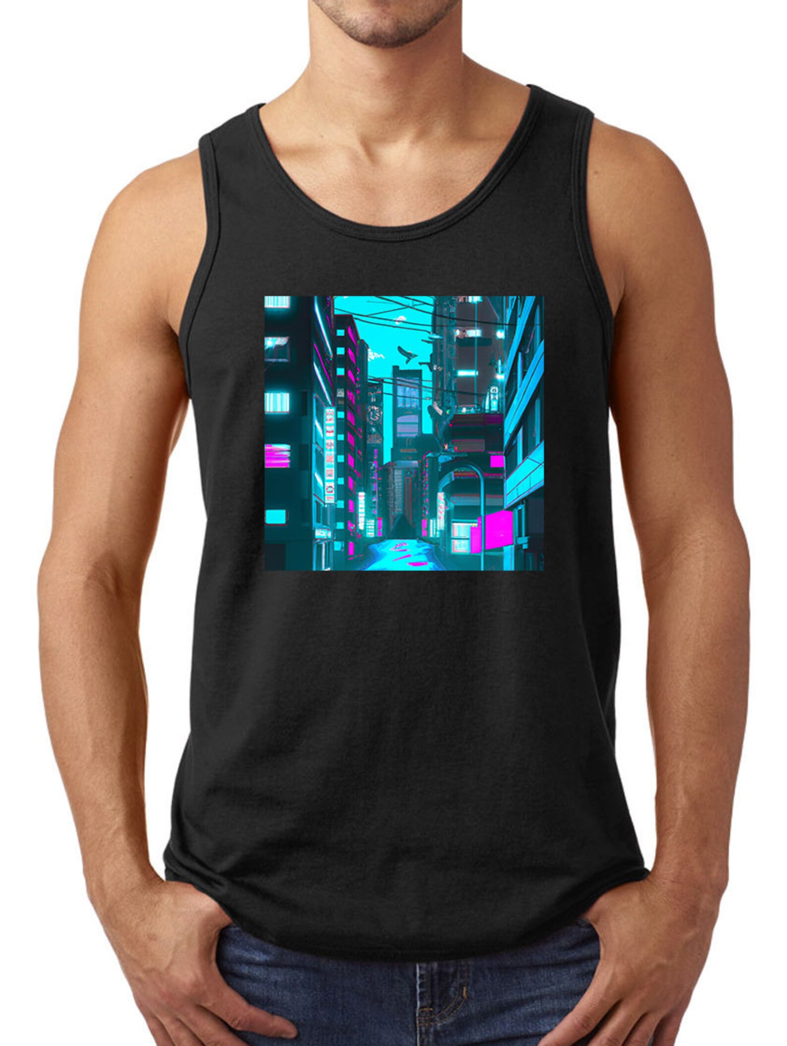 Vaporwave Synthwave Tokyo City Night Men's Cotton Trendy - Etsy