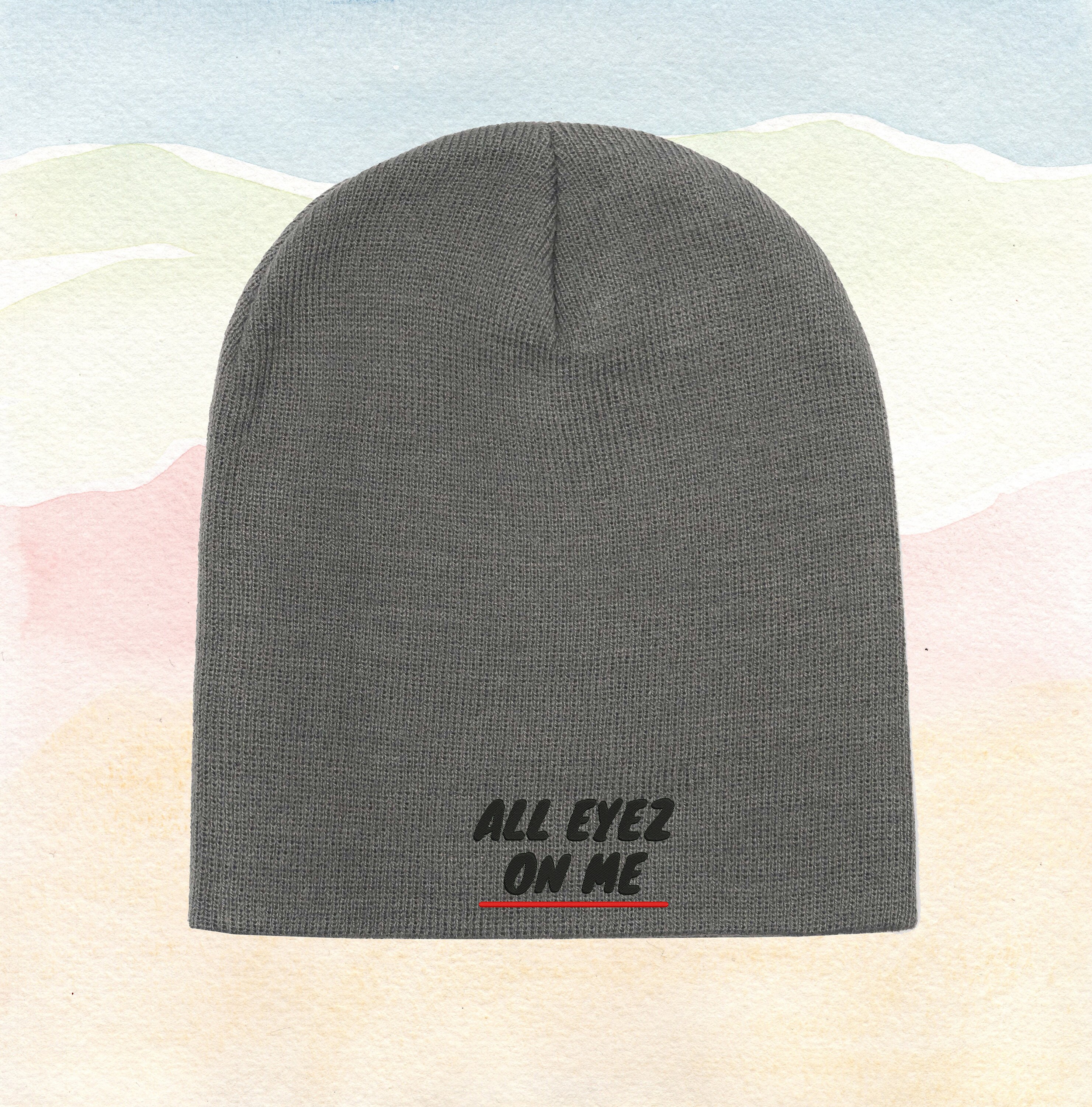 All Eyez on Me Classic Hip Hop Rap Song Embroidered Beanie Cap Winter ...