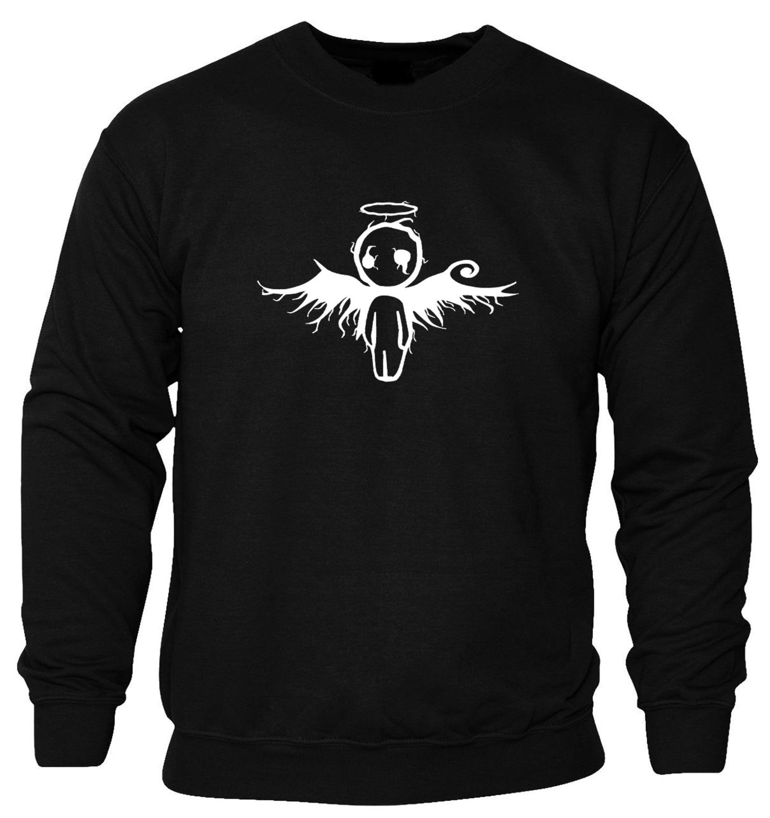 Emo Sad Angel Stencil Logo Unisex Men's Cotton Trendy Printed ...