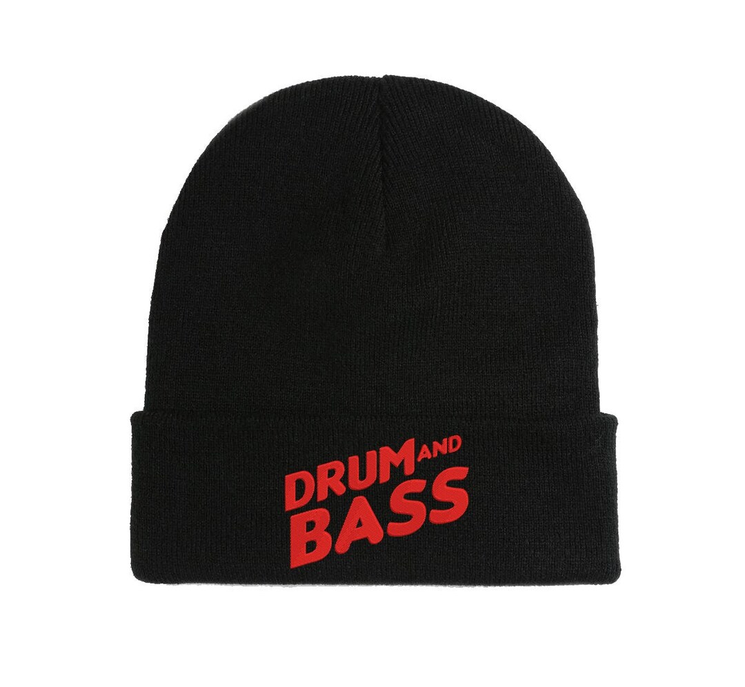 Drum and Bass Funny Parody Embroidered Beanie Hat Winter Autumn Cap ...