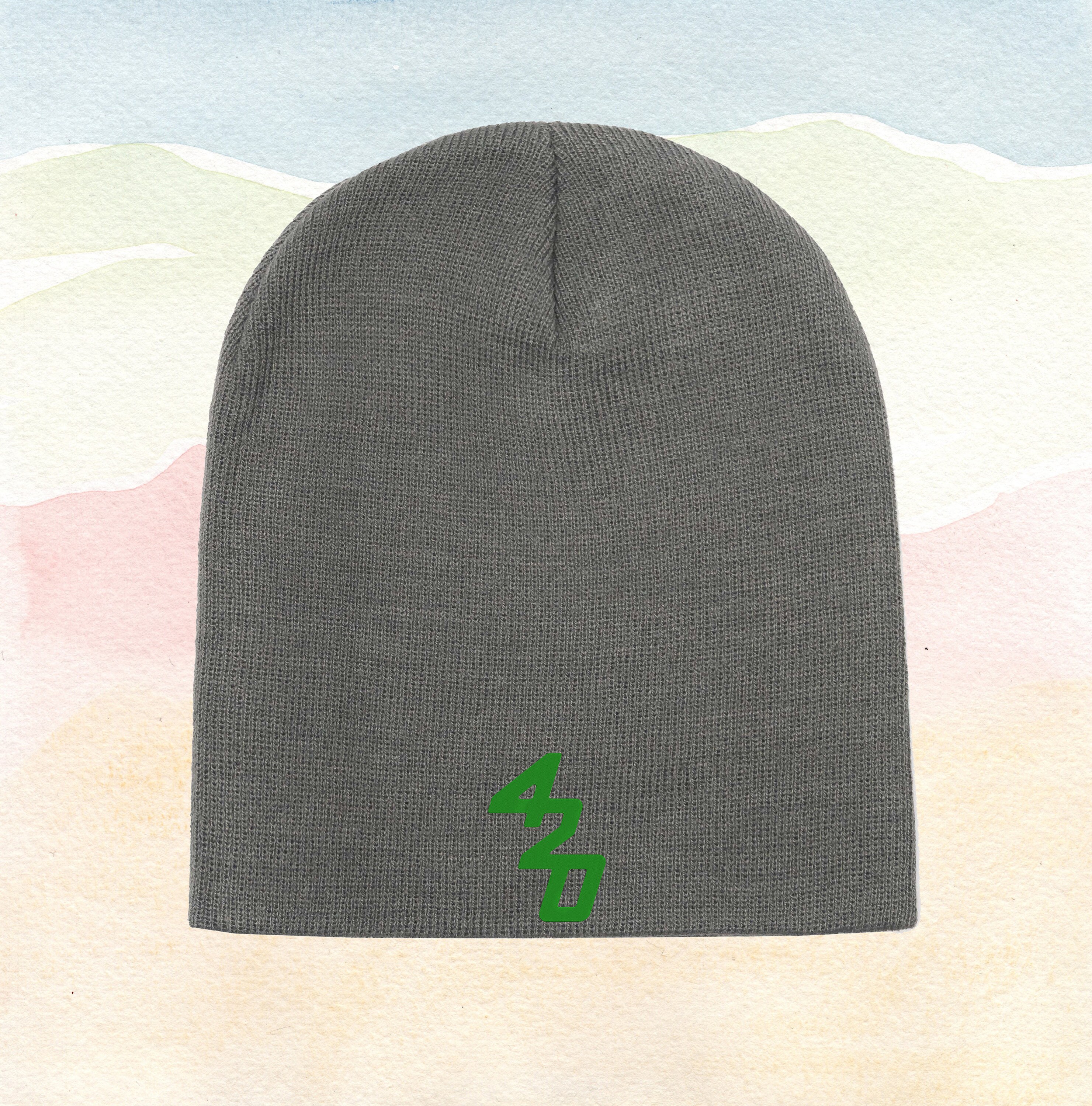 High on Style With 420 Futuristic Logo Weed Cannabis Embroidered Beanie ...