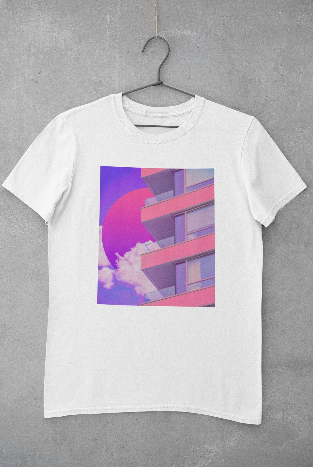 Lean Sunset Aesthetic Vaporwave Art Men's Cotton Trendy Printed T-shirt ...