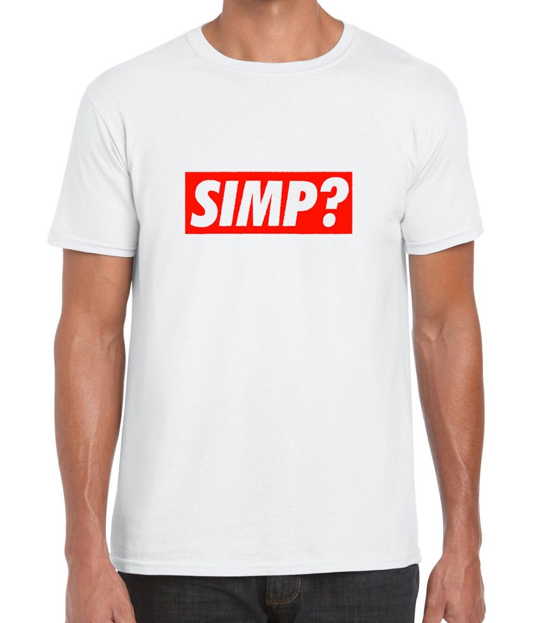 Simp Logo Funny Slang Printed Cotton T-shirt Top Tee Men's Women's ...