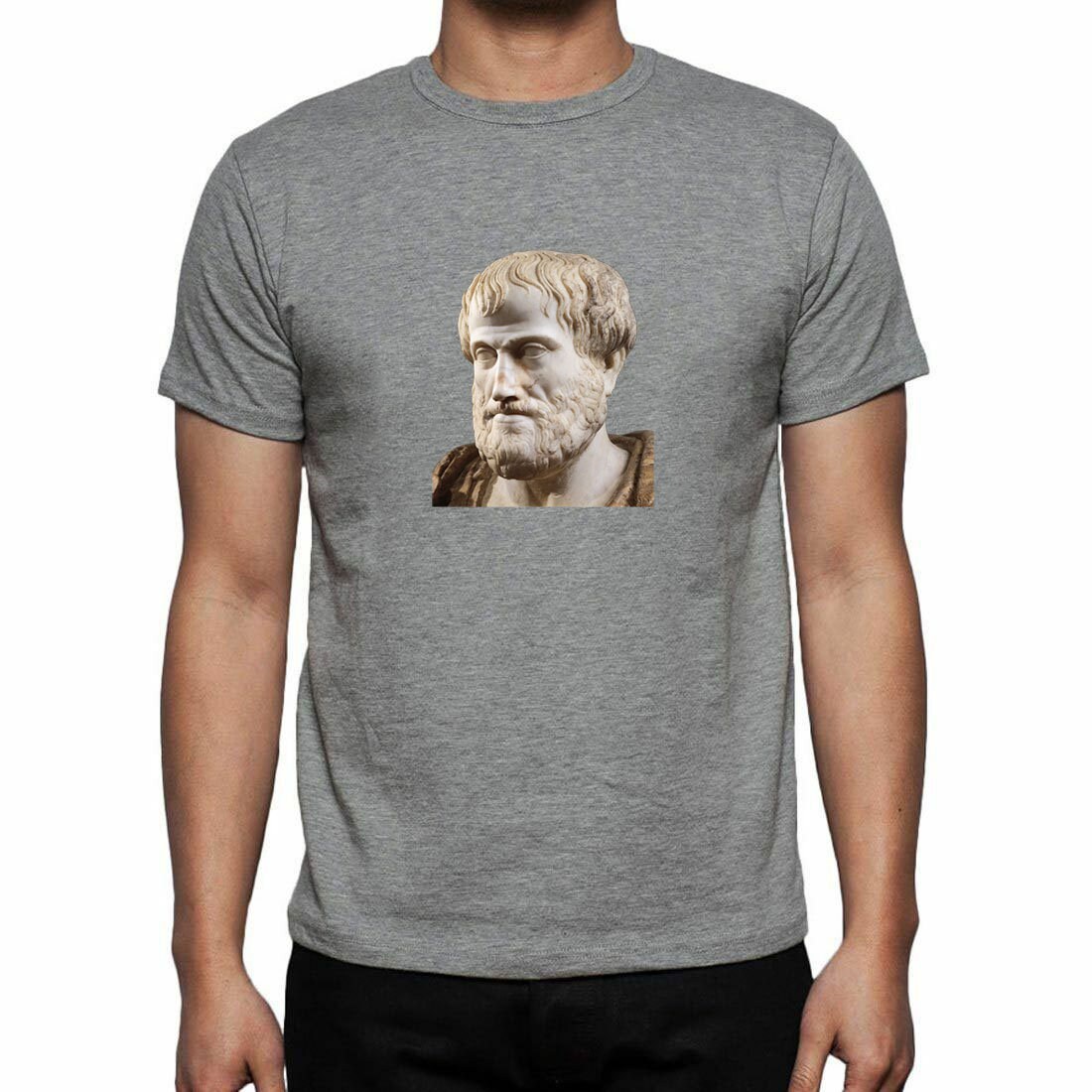 Greek Philosopher Aristotle Statue Logo Cotton T-shirt Tee Men's Unisex ...
