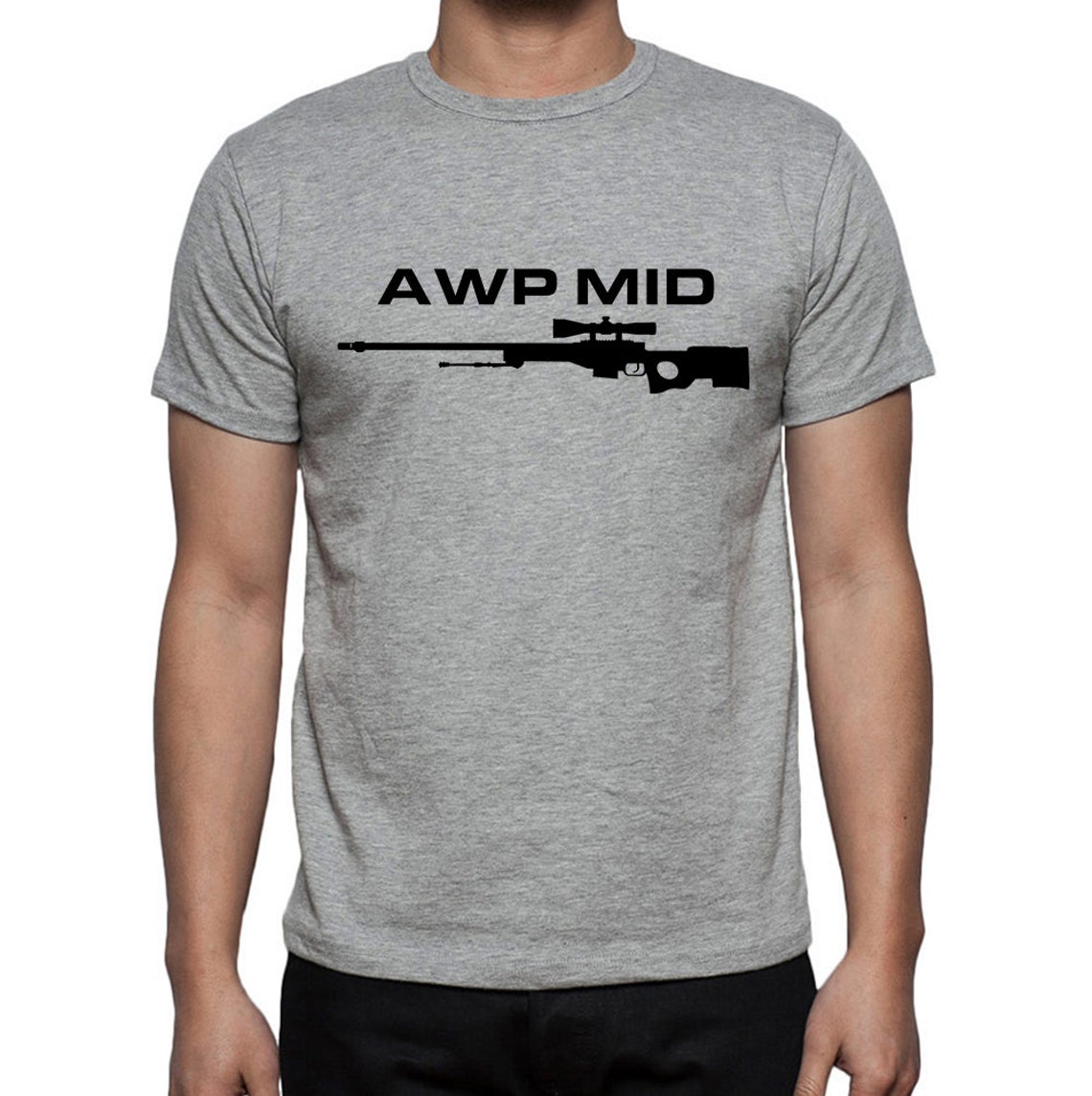 Awp Mid Fps Gamer Geek Men's T-shirt Cotton Trendy Printed - Etsy UK