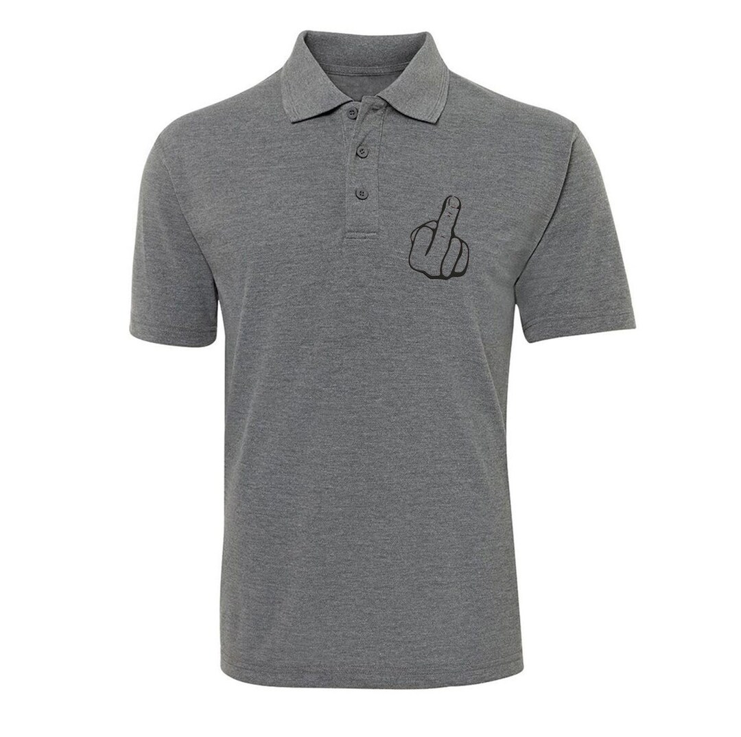 Middle Finger Funny Embroidered Men's Cotton Classic Polo Shirt - Etsy