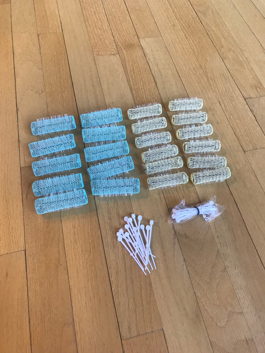 Vintage 1970s Goody Plastic Hair Curler / Rollers in Green and Yellow ...