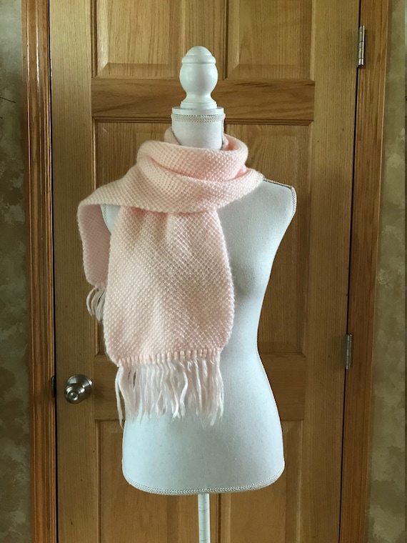 Pretty Light Pink Vintage Scarf by Aris | Etsy
