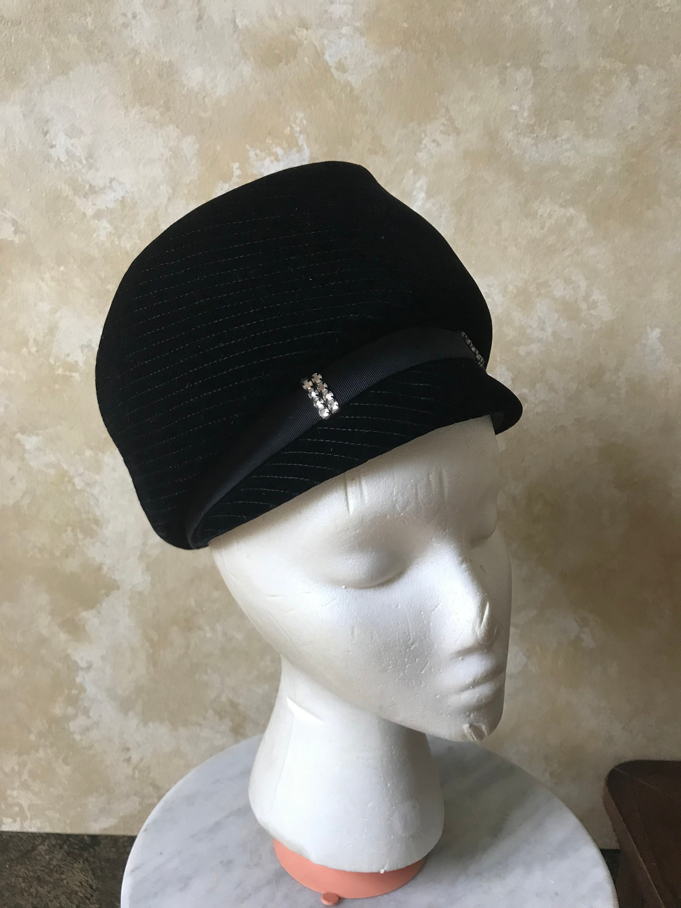 Vintage 1950s / 1960s Midnight Black Velvet Train Conductor | Etsy