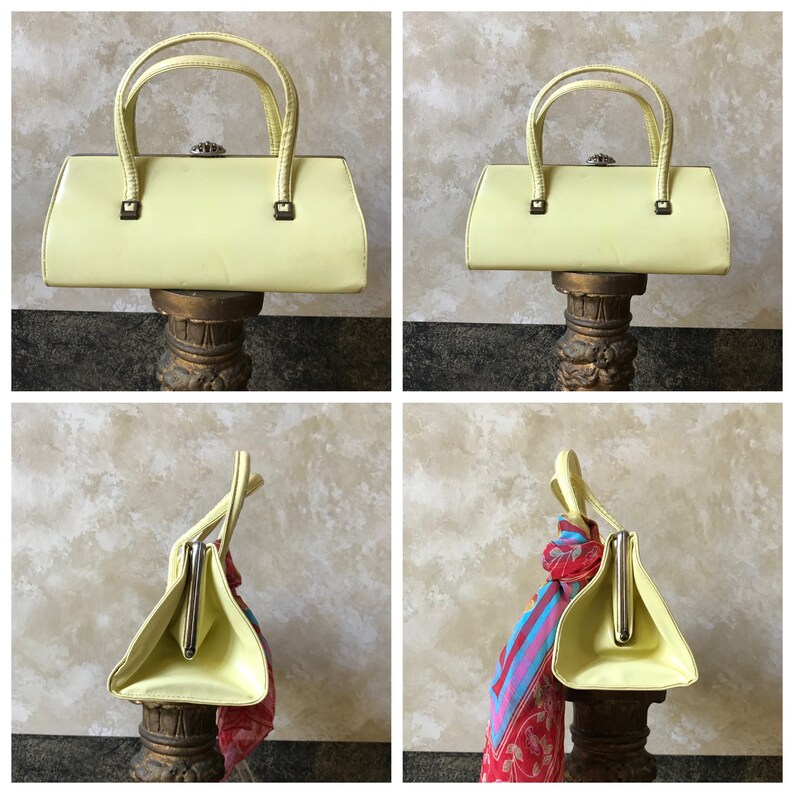 Vintage 1940s / 1950s Lovely Lemon Yellow Handbag / Purse - Etsy Nederland