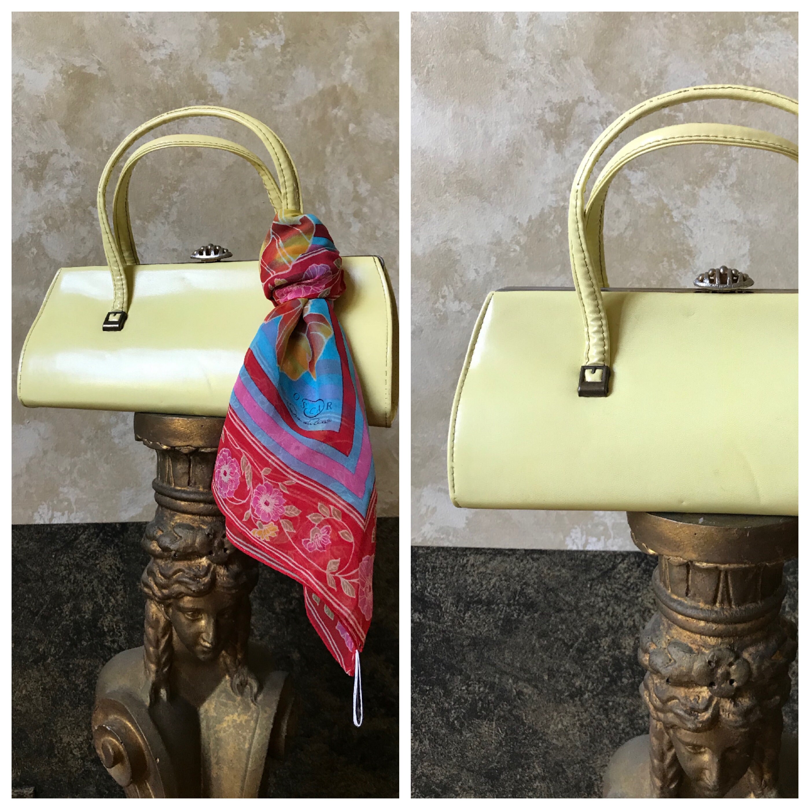 Vintage 1940s / 1950s Lovely Lemon Yellow Handbag / Purse | Etsy