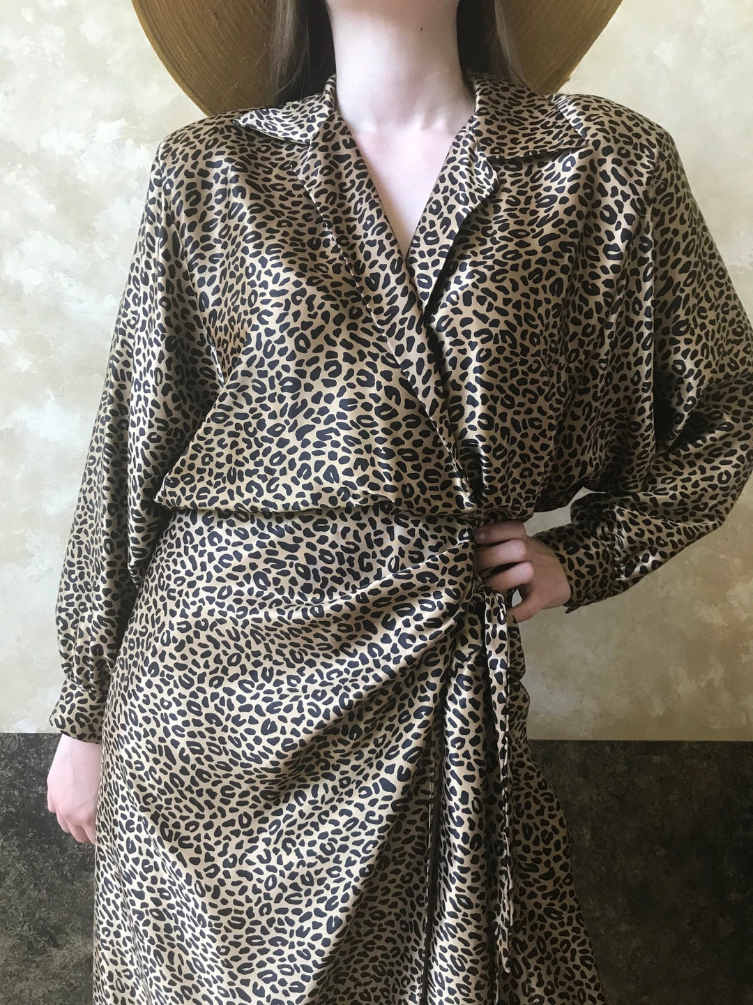 Amazing Vintage 1980s Animal / Leopard / Cheetah Print Wrap Dress by ...
