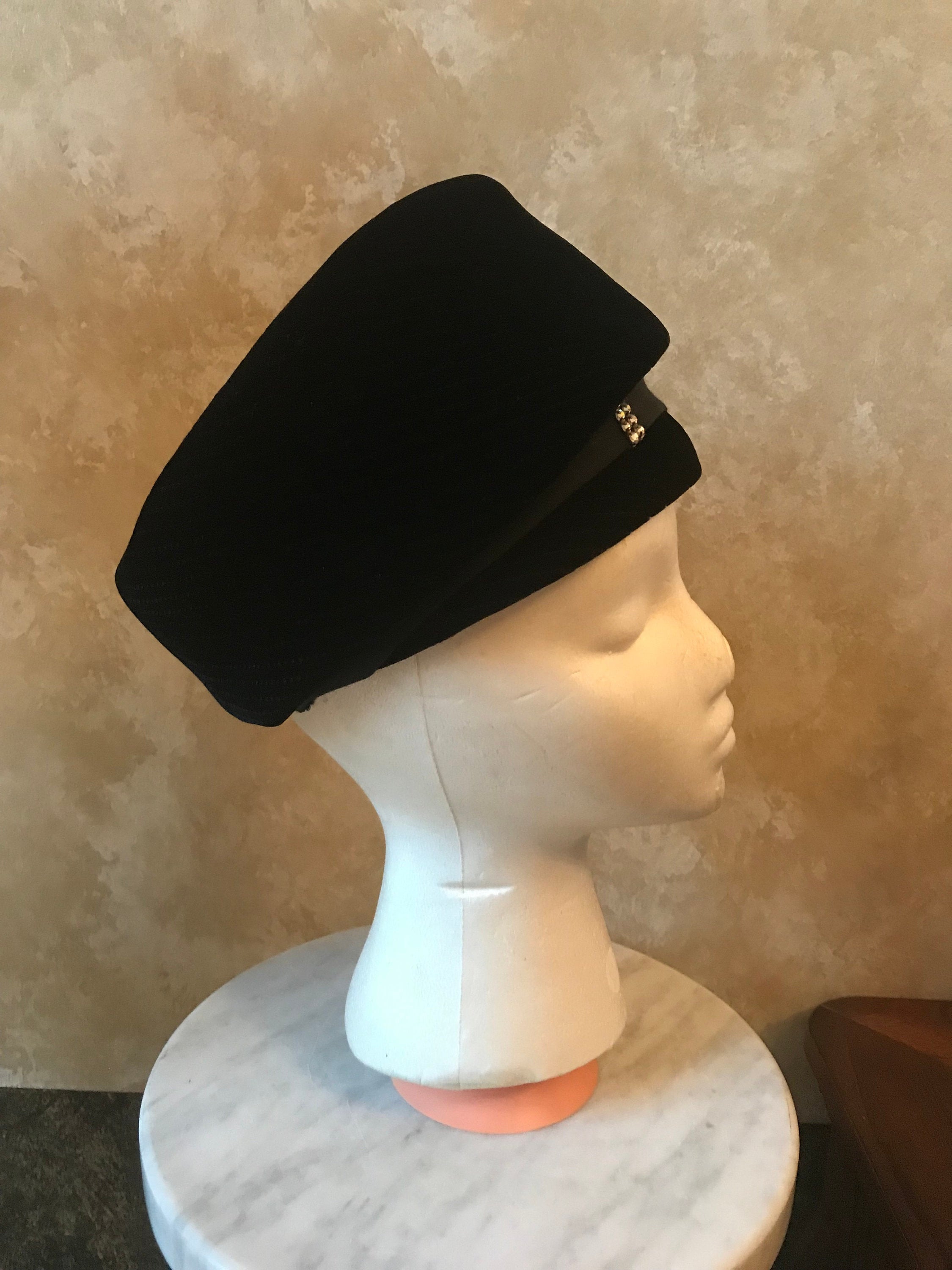 Vintage 1950s / 1960s Midnight Black Velvet Train Conductor | Etsy