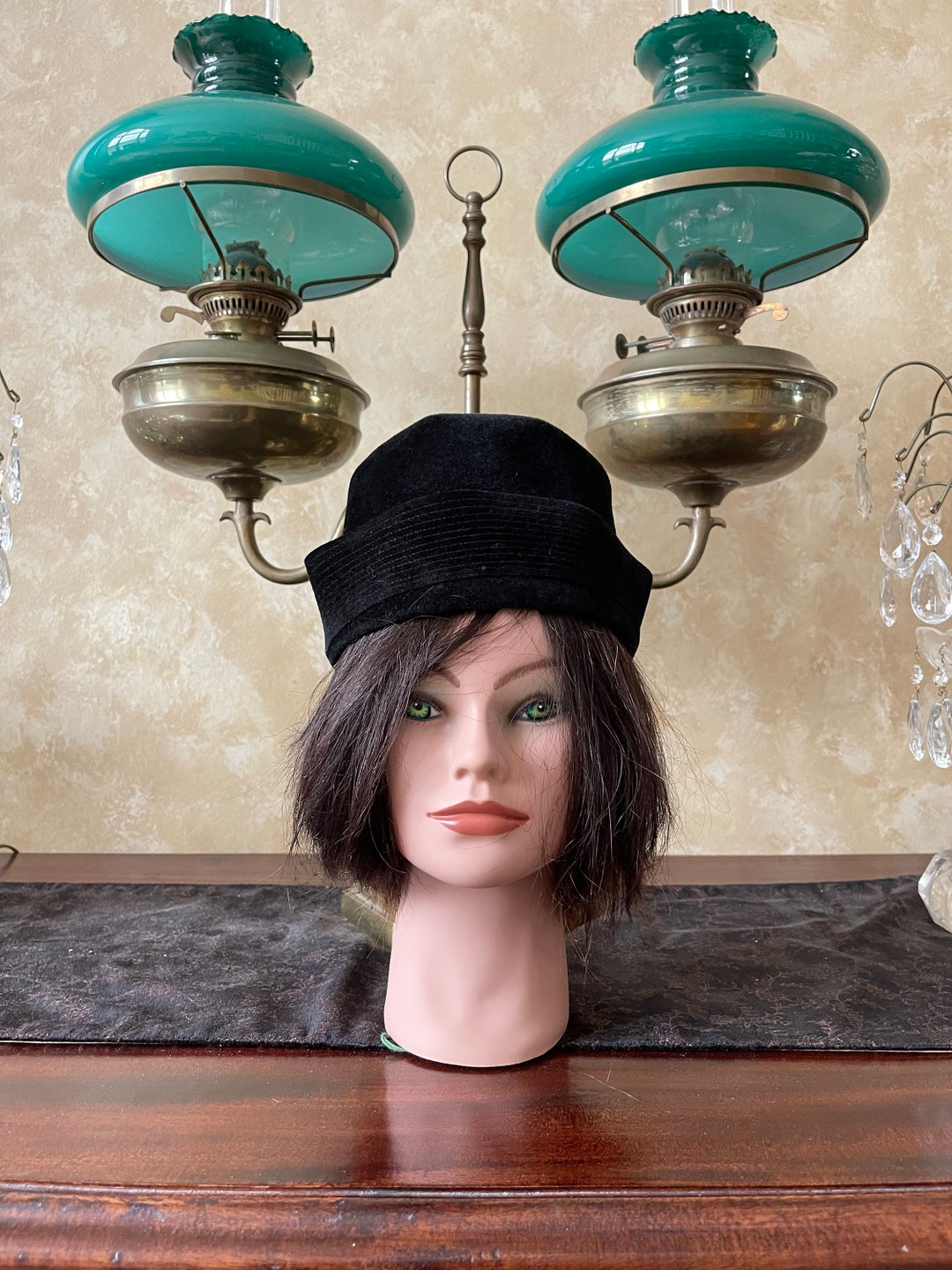 Adorable Vintage 1950s Black Velour Hat With Matching Netting Veil by ...