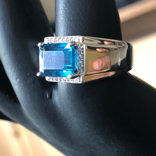 Faux Blue Topaz Ring - Etsy